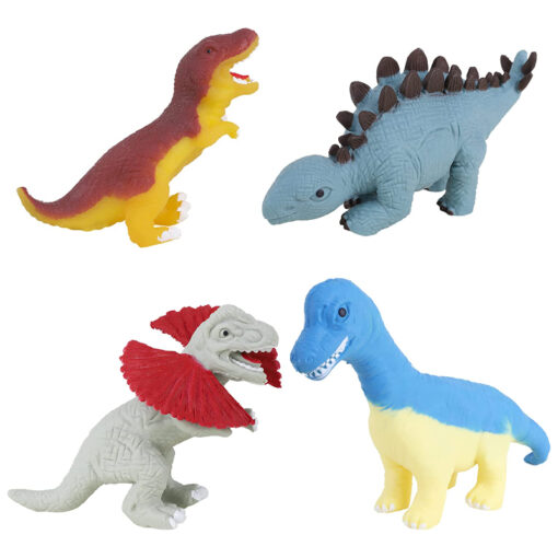16cm Stretchy Dinosaur Toys - T-Rex - Spinosaurus - Dilophosaurus ...