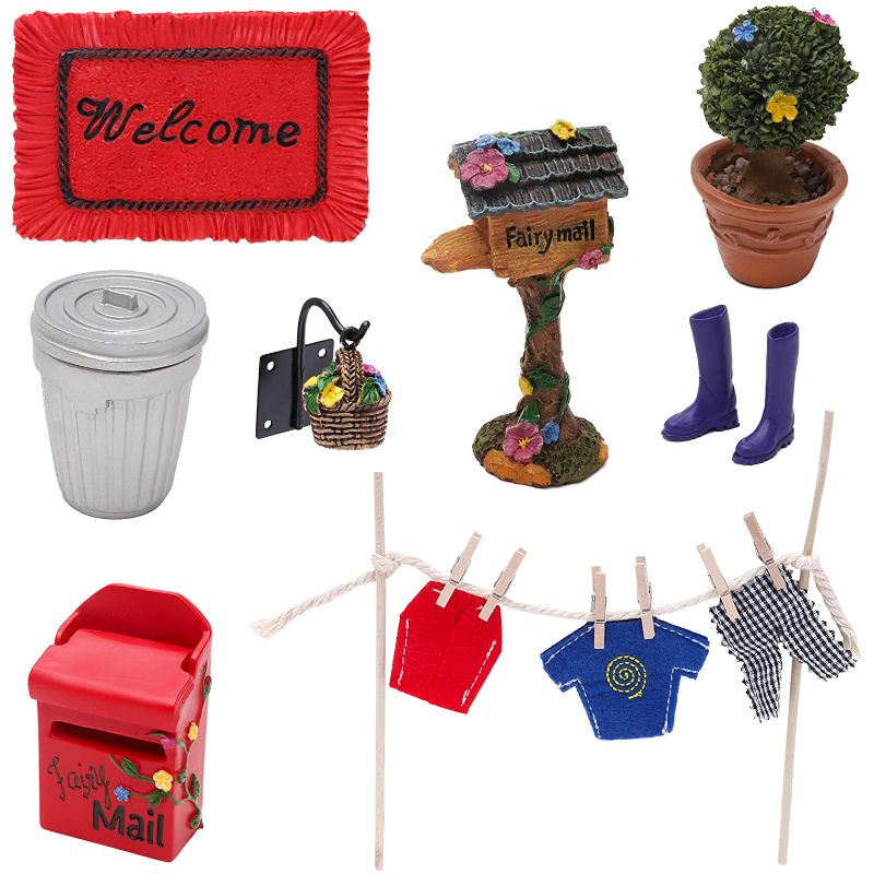 7 Piece Fairy Garden Accessory Set - Minature Fairy Accessories ...