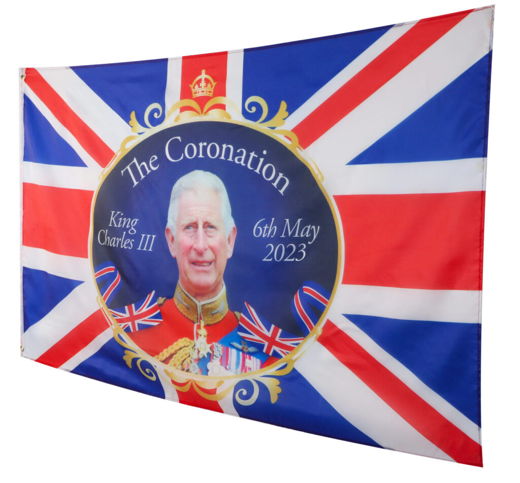 5ft x 3ft (150cm x 91cm) King Charles III Union Jack Coronation ...