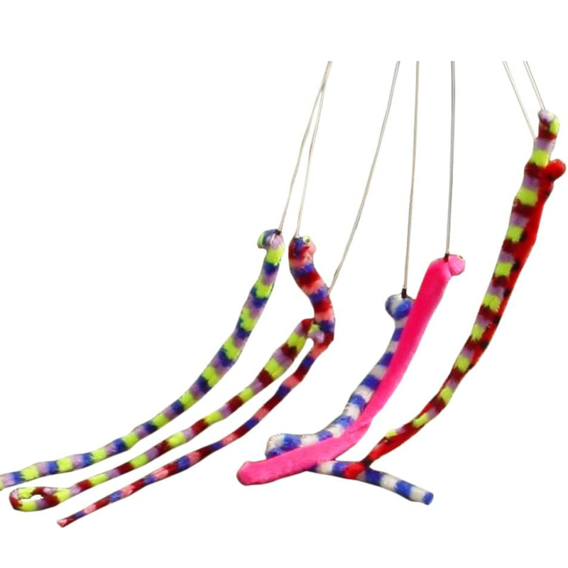 Pack of 100 Assorted Colour Wiggly Worms On Sticks - Toyland
