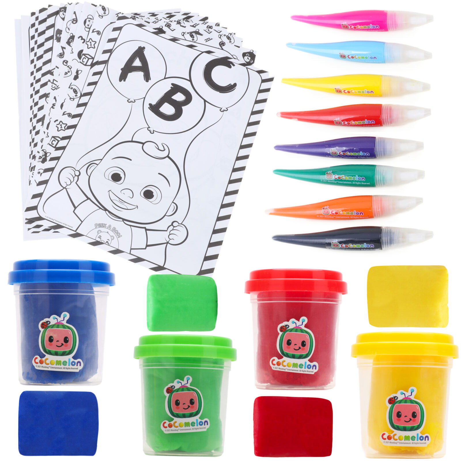 Cocomelon 4 Piece Dough & Messy Paint Bundle With 8 Paints, 10 ...