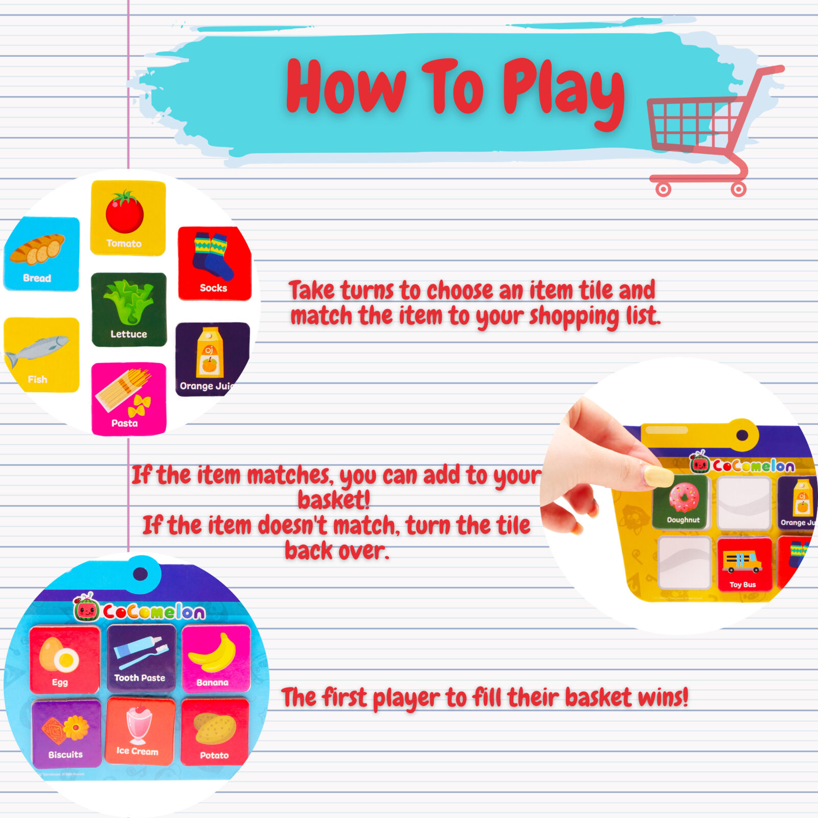 Toyland® Cocomelon Lets Go Shopping Picture Puzzle Game - 4 Puzzles ...