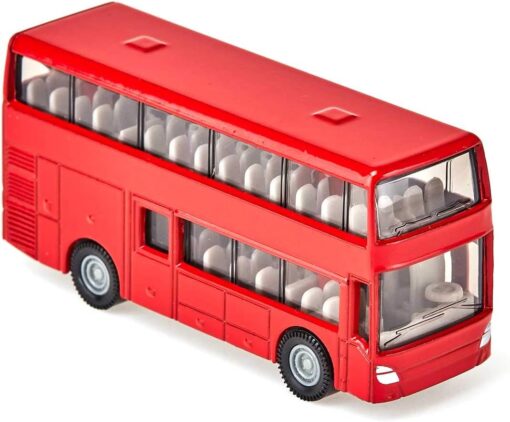 Siku Double-Decker Bus, Metal/Plastic, Red - Toyland