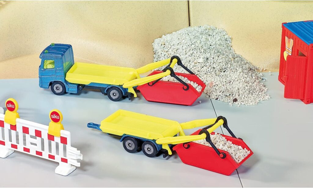 Siku 1695, Truck with Skip and Trailer, Toy Truck, Metal/Plastic ...