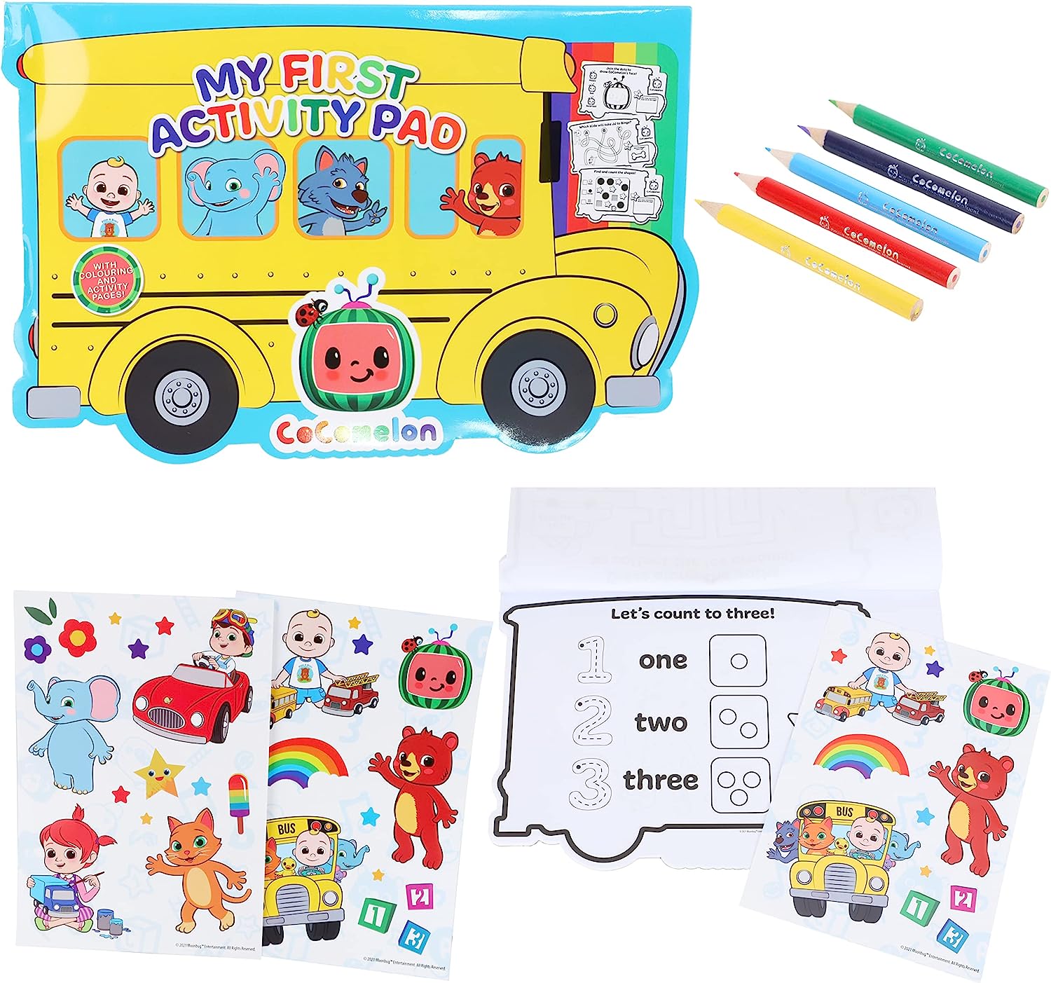 Toyland® Cocomelon Activity Set - A4 Activity Pad, Pencils & 2 Sticker ...