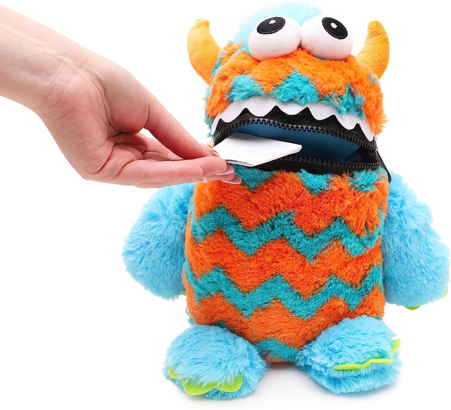 9" (23cm) Blue & Orange Colour Worry Monster Plush Soft Toy - Loves ...