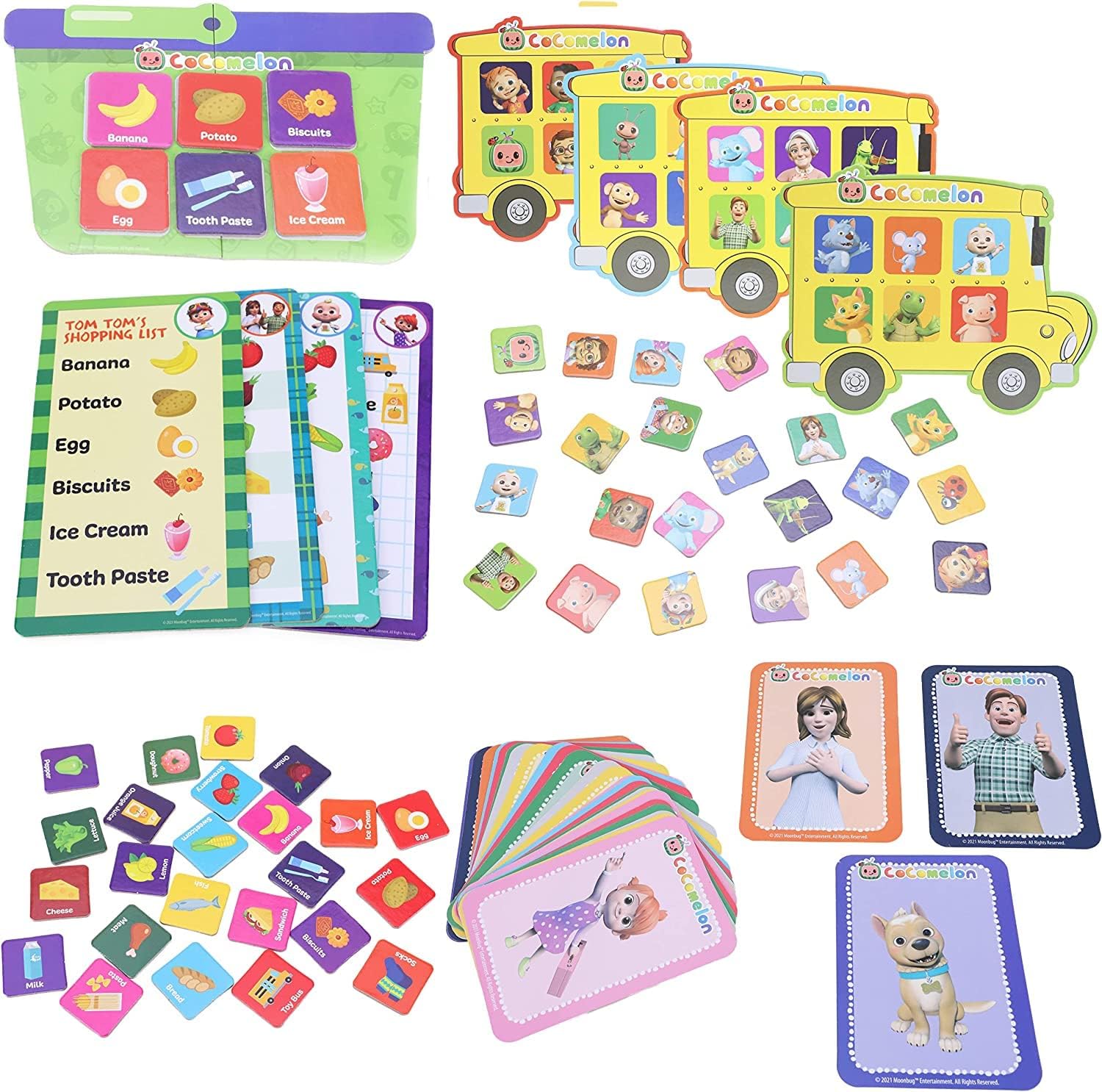 Toyland® Cocomelon Toddler 3 Game Bundle - Shopping Game, Playing Cards ...