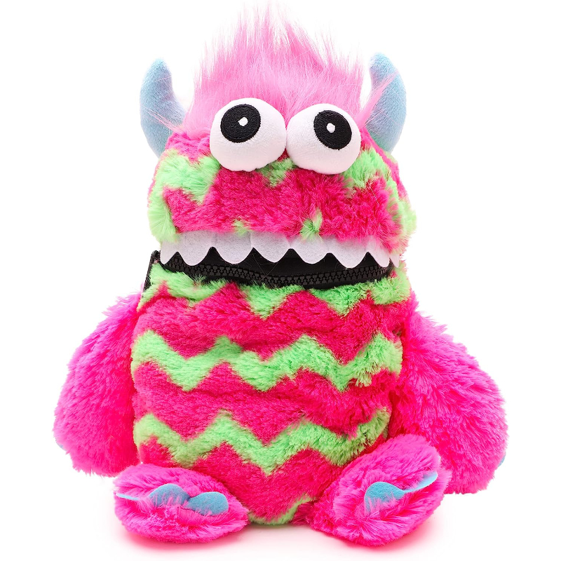 9" (23cm) Pink & Green Colour Worry Monster Plush Soft Toy - Loves ...