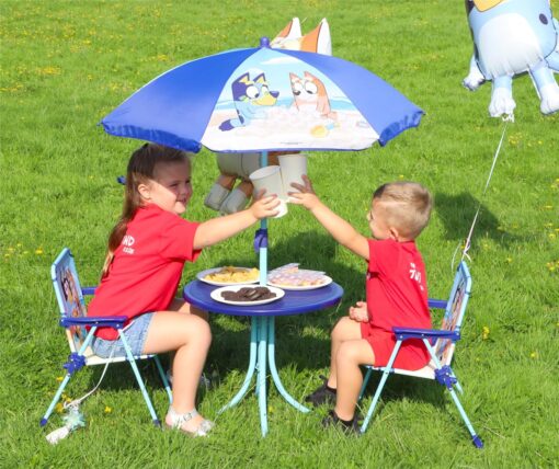 Toyland® Bluey & Bingo Table & Chairs Patio Set - 1 Table, 2 Chairs & 1 ...