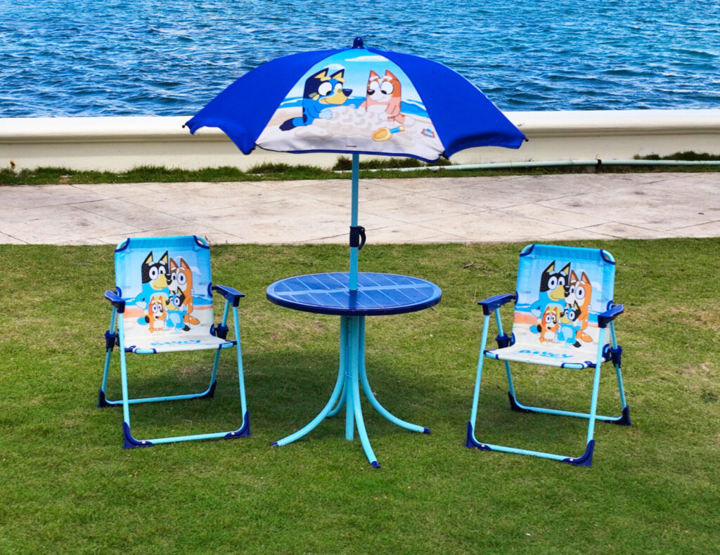 Toyland® Bluey & Bingo Table & Chairs Patio Set - 1 Table, 2 Chairs & 1 ...