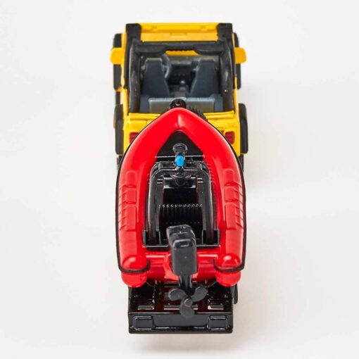 siku 1658, Jeep with Boat, Metal/Plastic, Yellow/Red, Removable trailer ...