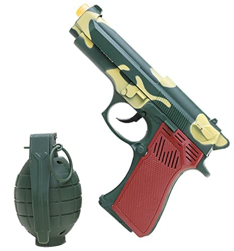 Toyland® Army Style Hand Grenade & Pistol With Light & Sound Toy Weapon ...