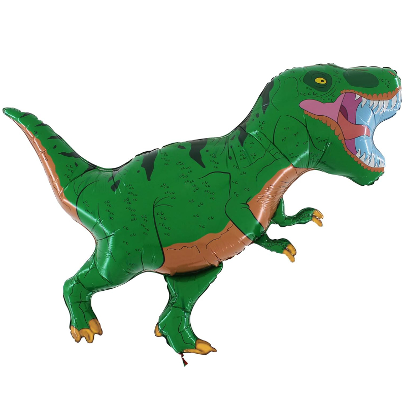 99cm (39") Green T-Rex Dinosaur Foil Balloon - Toyland