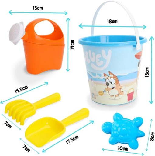 Bluey & Bingo 6 Piece Bucket & Spade Set With Watering Can - Sand ...