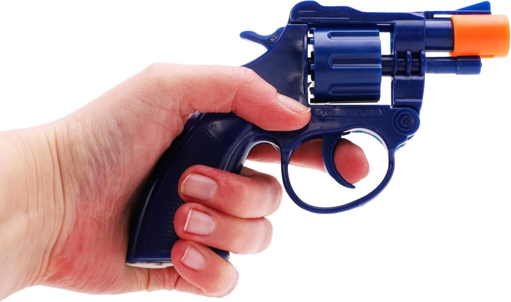 96 Shot Caps And Pistol 14cm (5.5") Set With Realistic Smoke & Sound ...