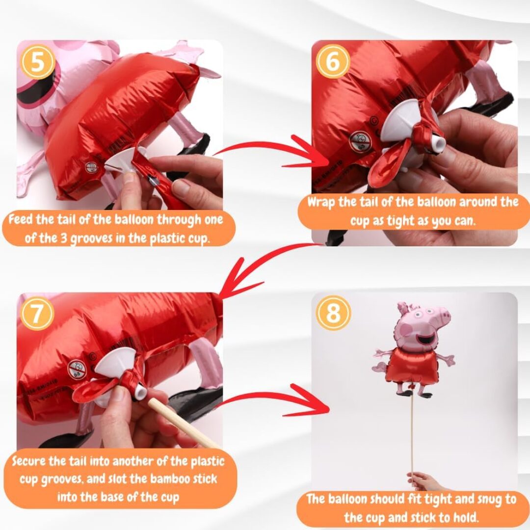 Pack Of 20 Assorted Ready Inflated Mini Character Balloons - Sticks And ...