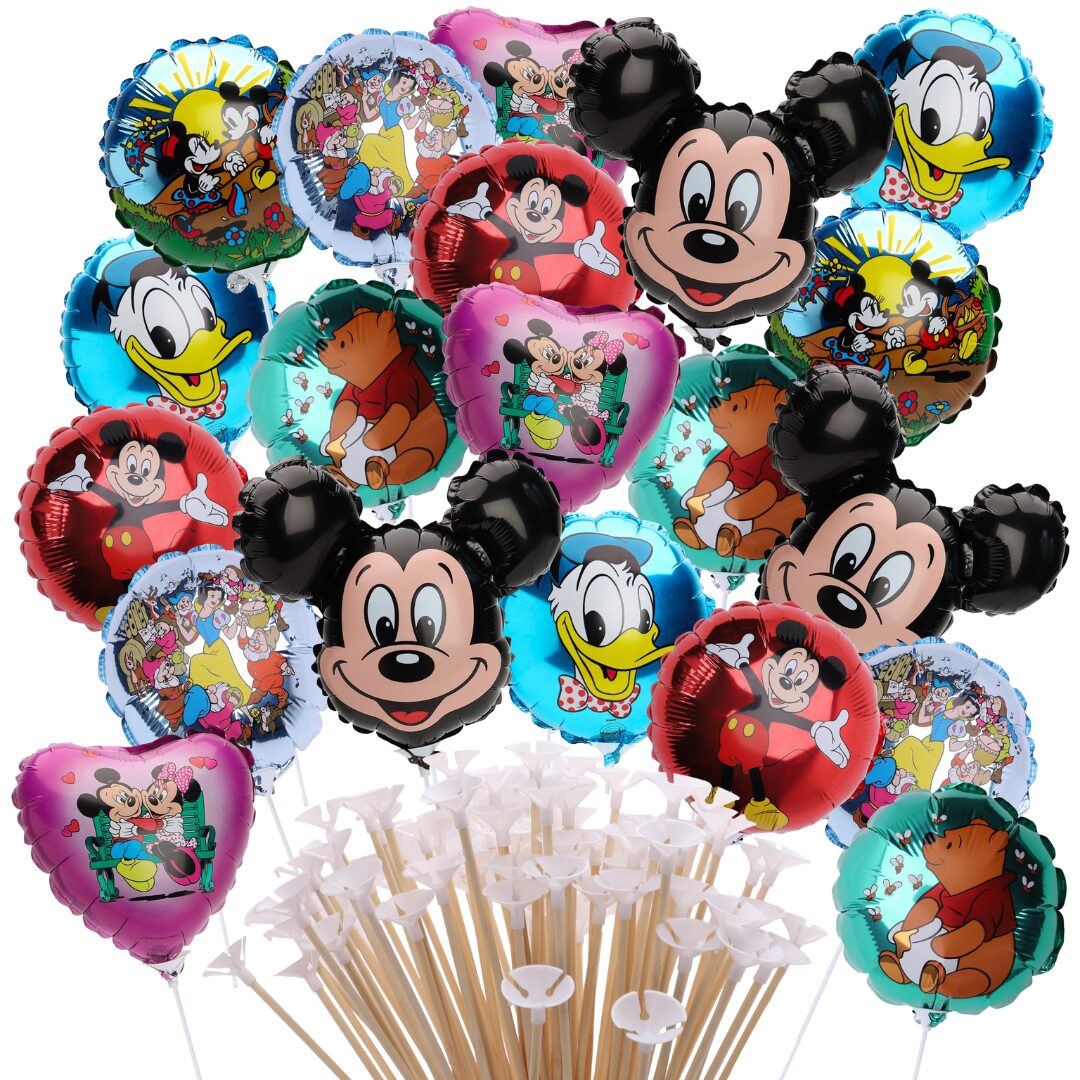 Pack Of 20 Assorted Mini Disney Balloons - Sticks And Cups Included ...